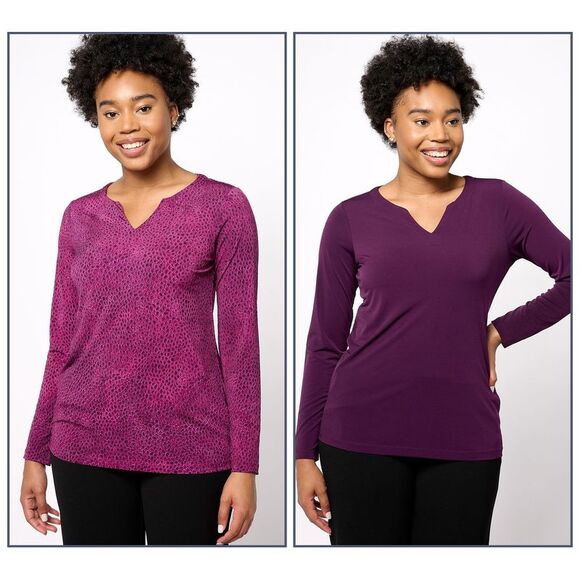 Susan Graver | Tops | Susan Graver Womens Top Plus Sz 2x Print Solid ...